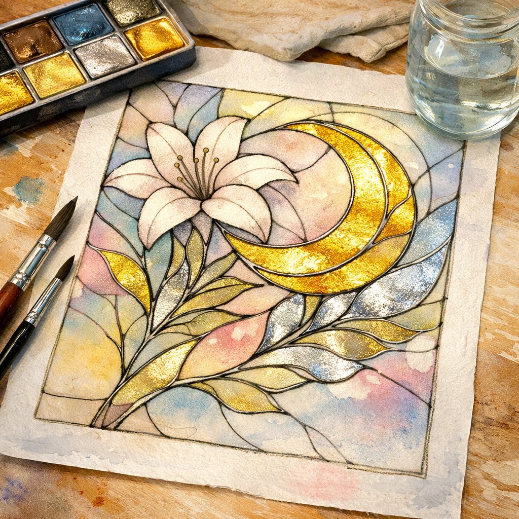 Guide To Stained Glass Watercolor: Mastering Faux Lead Lines And ...